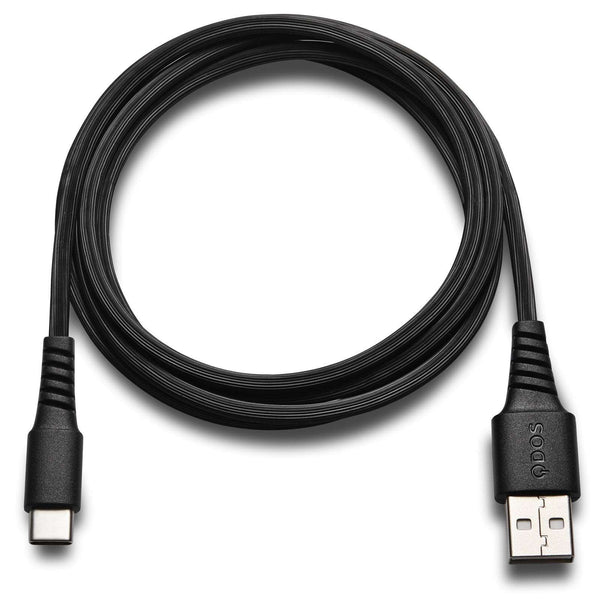 QDOS - PowerMotion USB-C to USB-A Cable (1.2m) - Black, Reinforced PVC ...